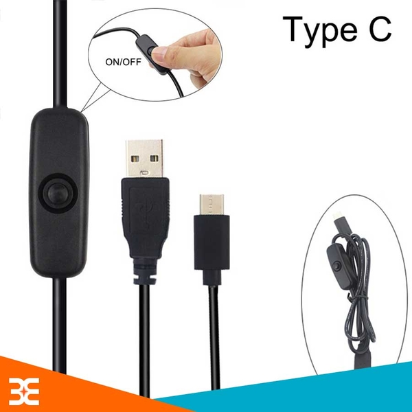 Cáp Nguồn Raspberry Pi 4B 5V 3A Giao Diện USB Type C | Linh Kiện Điện Tử 3M