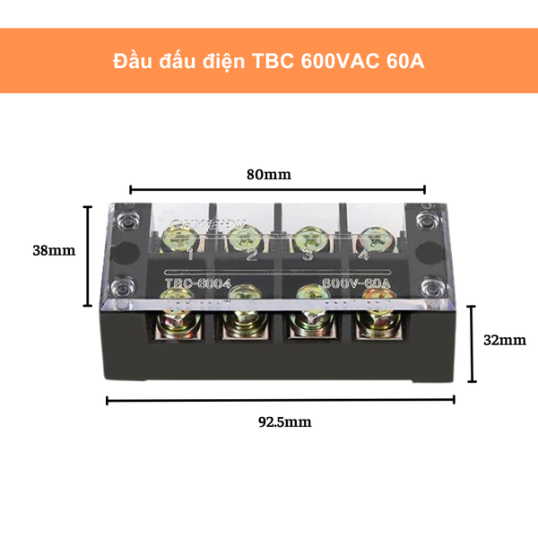 Cầu đấu điện TBC 600VAC | Linh Kiện Điện Tử 3M