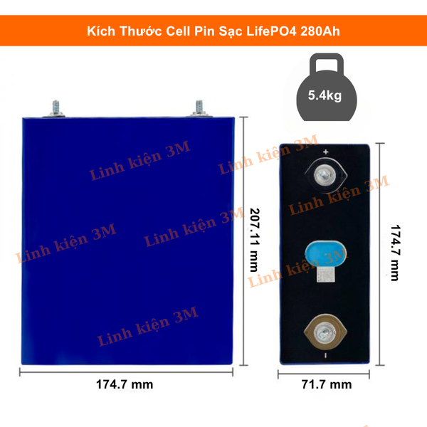 Pin lưu trữ điện mặt trời, Cell Pin LiFePO4 280Ah 3.2V – Pin Lưu Trữ ...