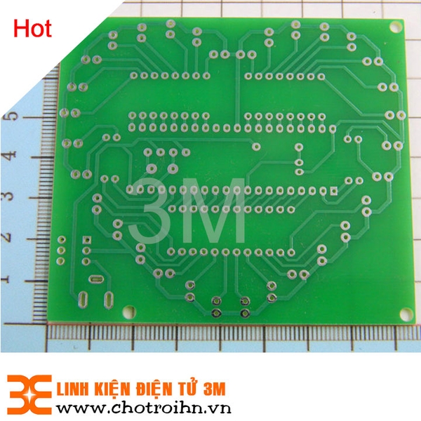 PCB Bảng mạch Led Trái Tim 32 Led Basic 75x85mm | Linh Kiện Điện Tử 3M