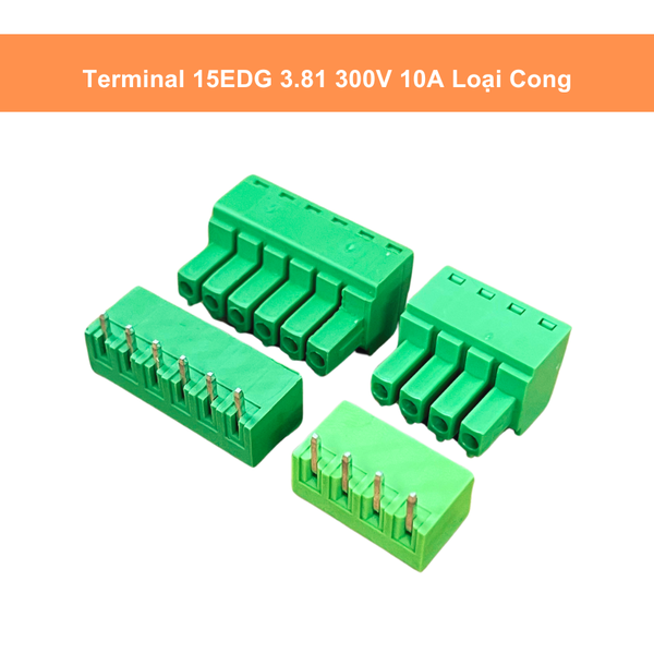 Terminal 15EDG 3.81 300V 10A loại cong | Linh Kiện Điện Tử 3M