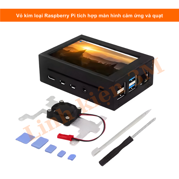 Vỏ kim loại Raspberry tích hợp màn hình 3.5″ + quạt | Linh kiện 3M ...