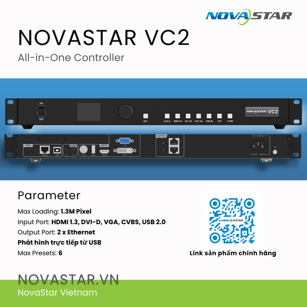NovaStar VC2 – Bộ xử lý hình ảnh LED All-in-One 2 cổng | NovaStar Việt ...