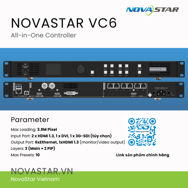 NovaStar VC6 – Bộ xử lý hình ảnh LED All-in-One 6 cổng | NovaStar Việt ...