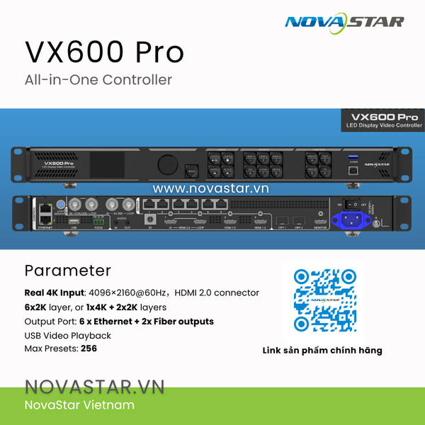 NovaStar VX600 Pro | Bộ xử lý hình ảnh LED cao cấp 3.9M Pixel ...
