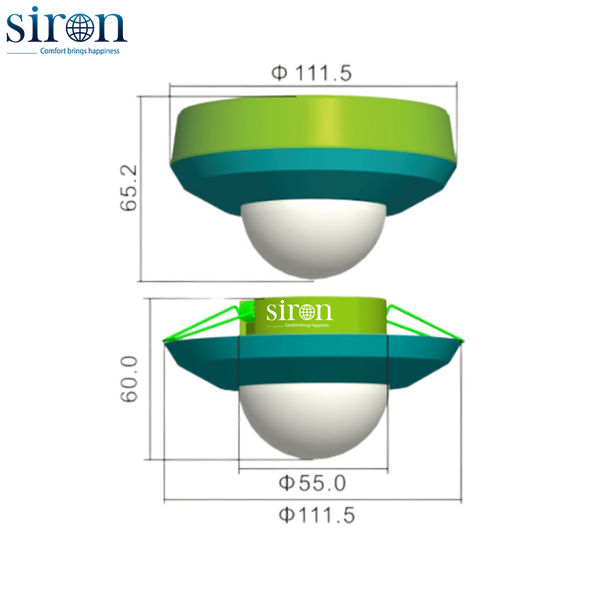 Công tắc cảm ứng hồng ngoại âm hoặc nổi trần tròn IP44 Siron Sr-SS003S