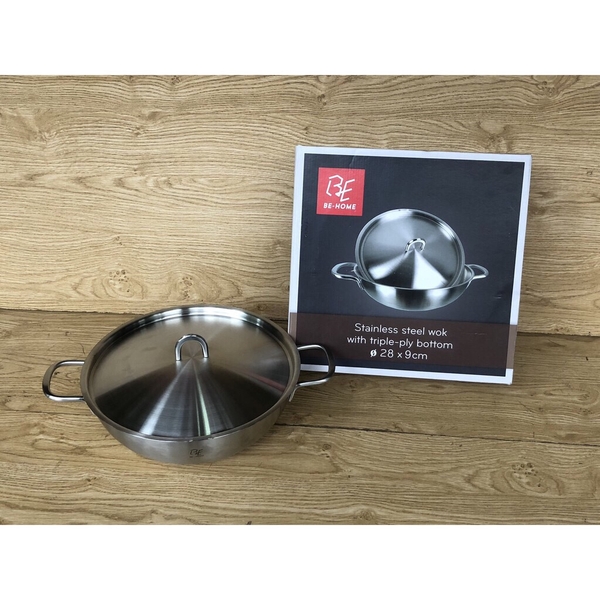 CHẢO INOX SÂU LÒNG BEHOME BHS28, ĐƯỜNG KÍNH 28CM | Phương mart