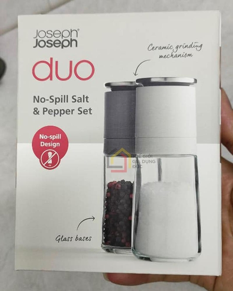 Set đựng muối tiêu Joseph Joseph Grey – JJ Duo No-spill Salt & Pepper ...
