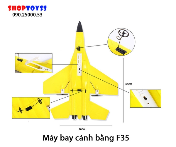 Máy bay cánh bằng điều khiển f35 rc airplane 2.4ghz 40cm fx820 | Shop ...