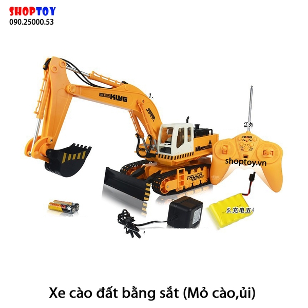 Xe cào đất điều khiển múc đât và ủi đất | Shop Đồ Chơi Quận 10