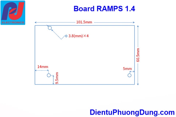 Mạch RAMPS V1.4 RepRap | Điện tử Phương Dũng