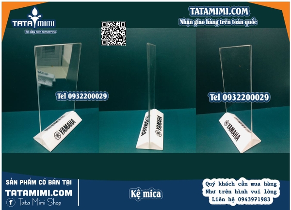 Standee để bàn từ mica trong