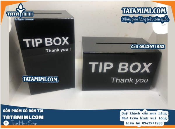 Thùng đựng tiền – tip box có sẵn màu đen