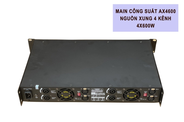 Cục đẩy công suất Shidun AX4600 nguồn xung 4 kênh 4x600w, bh 12 tháng ...