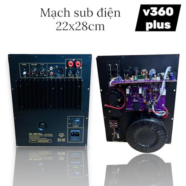Mạch loa sub điện ADX V360 Plus, 4 sò, nguồn xuyến,KT 22x28cm 400w ...