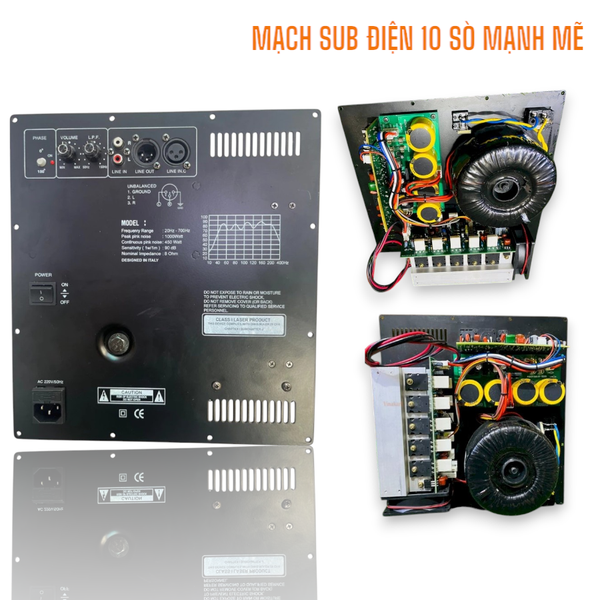 Mạch loa sub điện chuyên coil 100 MSD100 (800-1000W, KT27x29,5cm, 10 SÒ ...