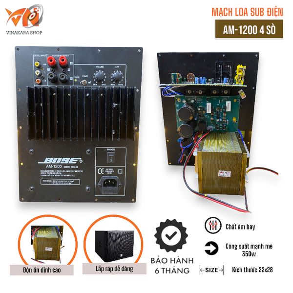 Mạch Loa Sub Điện Bos AM-1200, KT22X28cm | Vinakara.com
