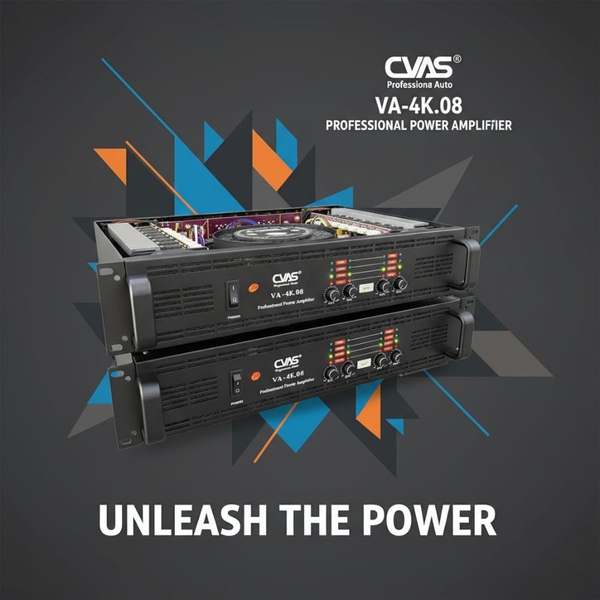 Cục đẩy công suất 4 kênh CVAS VA-4K08, 4x800w, 32 sò đồng | Vinakara.com