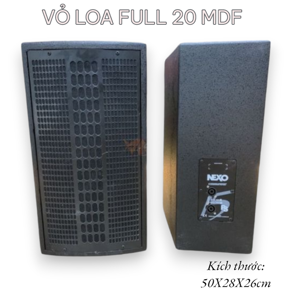 Vỏ loa full 20 2 tấc 2 way, MDF |VLF-08 | Vinakara.com