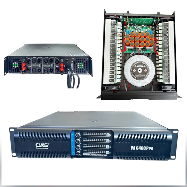 Cục đẩy công suất 4 kênh CVAS VA 6400 Pro, 64 sò nguồn xuyến, 1000w x ...