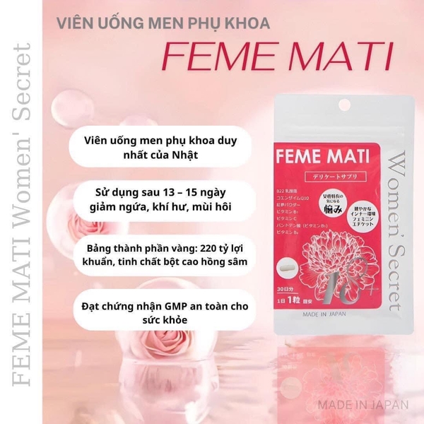 Viên Uống Phụ Khoa Feme Mati Women’s Secret Nhật Bản (30 Viên) - Hàng ...