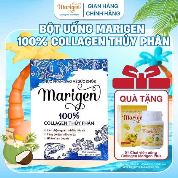 [Mua 1 Tặng 1] Bột uống collagen Marigen + Viên uống collagen Marigen ...