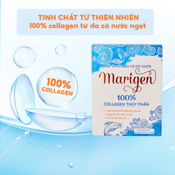 100% Collagen nguồn gốc từ cá cho Da, Móng và Tóc - Marigen Vietnam