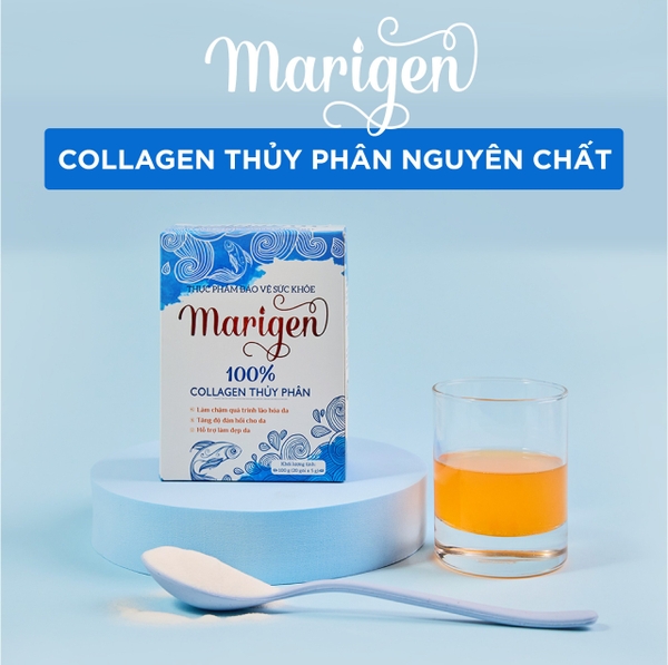 100% Collagen nguồn gốc từ cá cho Da, Móng và Tóc - Marigen Vietnam