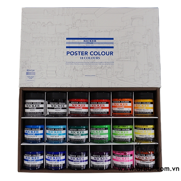 Màu Poster Nicker - Set 18 40ml