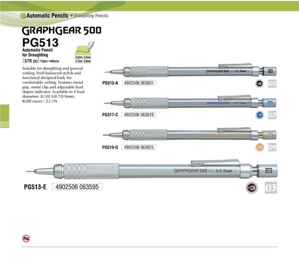 Chì bấm Pentel GraphGear 500