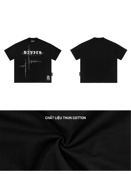 Áo thun hiphop đường phố DAVIES hình in chữ cách điệu Dark Whisper Tee ...