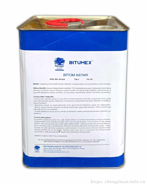 Bitumex Primer - Chất quét lót màng chống thấm, gốc Bitum | USS Việt Nam