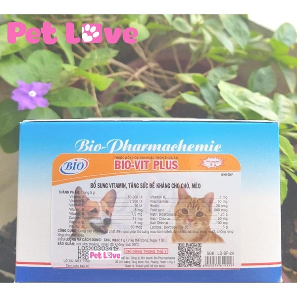 1 hộp (50 gói) Bio Vit Plus bổ sung vitamin, tăng sức đề kháng chó mèo ...