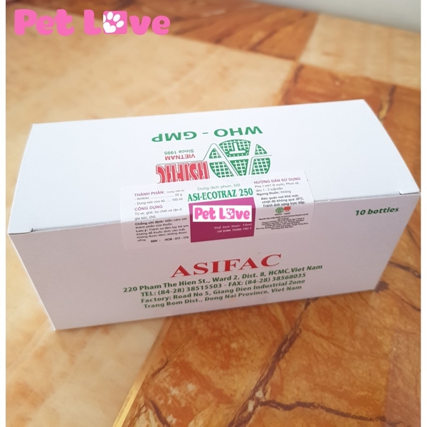Combo 10 chai Ecotraz trị ghẻ, ve rận, bọ chét trên chó | Pet Love