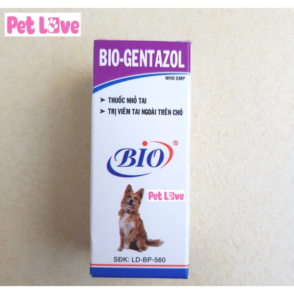 1 HỘP (20 CHAI) BIO GENTAZOL - THUỐC NHỎ TRỊ VIÊM TAI TRÊN CHÓ | Pet Love