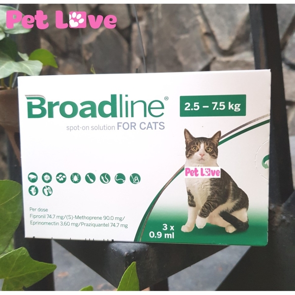 1 ống Broadline phòng trị nội ngoại ký sinh trùng (mèo từ 2,5 - 7,5kg ...