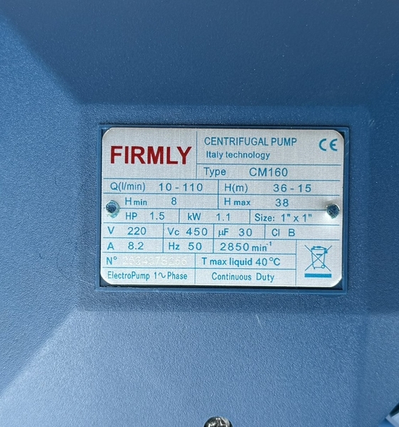 Máy bơm nước Firmly - CM160 Công Ty Cổ phần Thương Mại và Kỹ Thuật ...