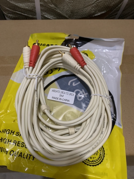 Dây Loa 2 Ra 2 Dài 1.5M 1.8M 3M 5M 10M ARIGATO Dây Loa Âm Thanh Tivi Âm Ly (TRẮNG)