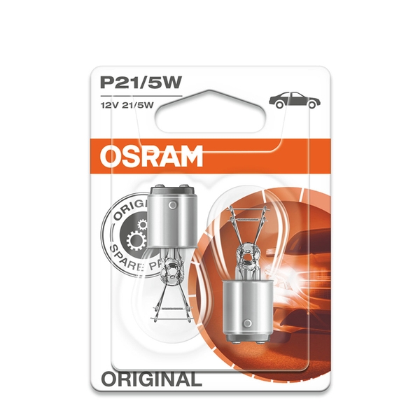 Combo 10 Bóng Đèn Sau 2 Tim OSRAM Original P21/5W 12V 21/5W (Chân Cao Thấp) - Nhập Khẩu Chính Hãng