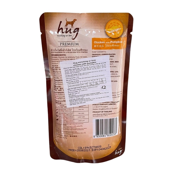 Pate Hug gói 120g Chicken with pumpkin vị gà và bí ngô cho chó