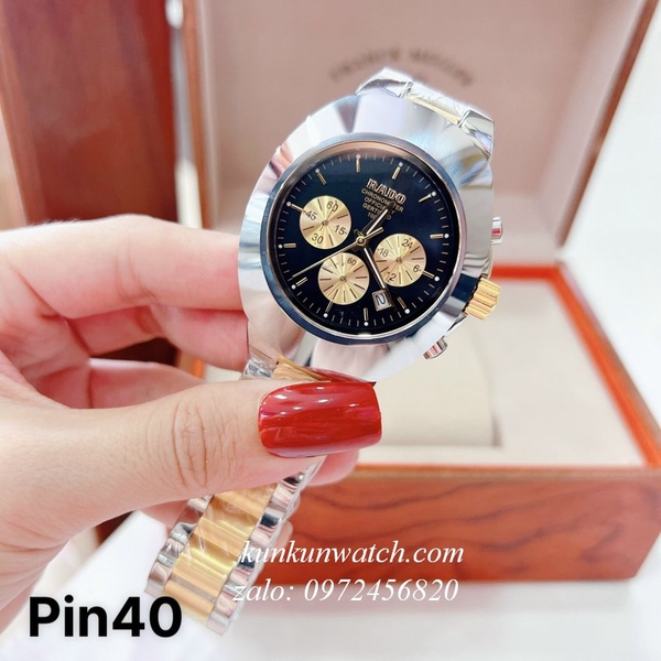 Đồng Hồ Nam Rado Chronograph 6 Kim Demi Mặt Đen 40mm KUNKUN WATCH
