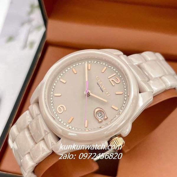 Đồng Hồ Nữ Coach Greyson 14503926 Dây Đá Ceramic 36mm KUNKUN WATCH