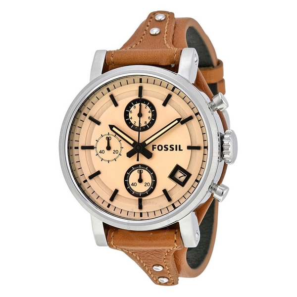 Đồng Hồ Nữ Fossil ES4046 Chronograph 3 Mặt Số Phụ Dây Da 38mm KUNKUN WATCH