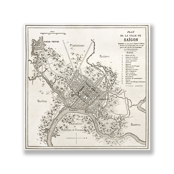 Tranh Old Saigon map SM004 Soyn