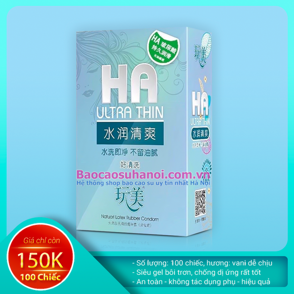 Bao Cao Su HA Ultrathin Màu Xanh Nội Địa Trung Quốc Hộp 100 Chiếc HỆ THỐNG SHOP BAO CAO SU HÀ NỘI