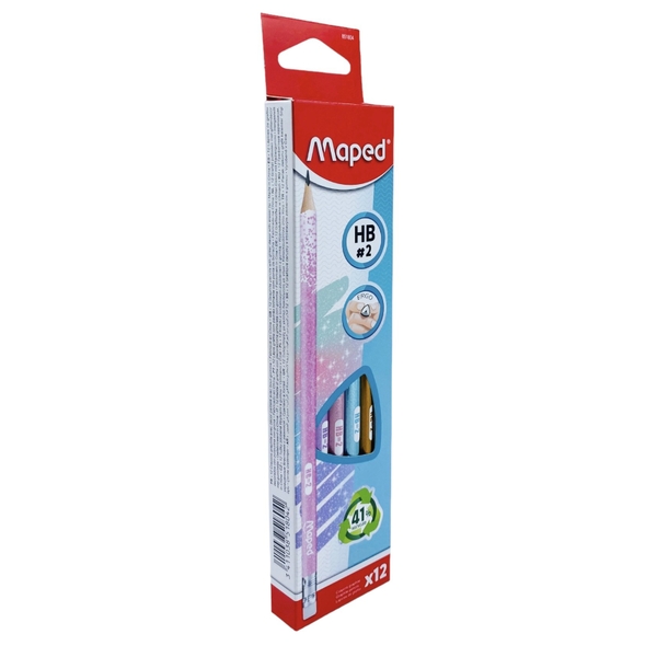 Bút chì gỗ Maped 851804 có gôm HB, viết chì, chì đen, văn phòng phẩm