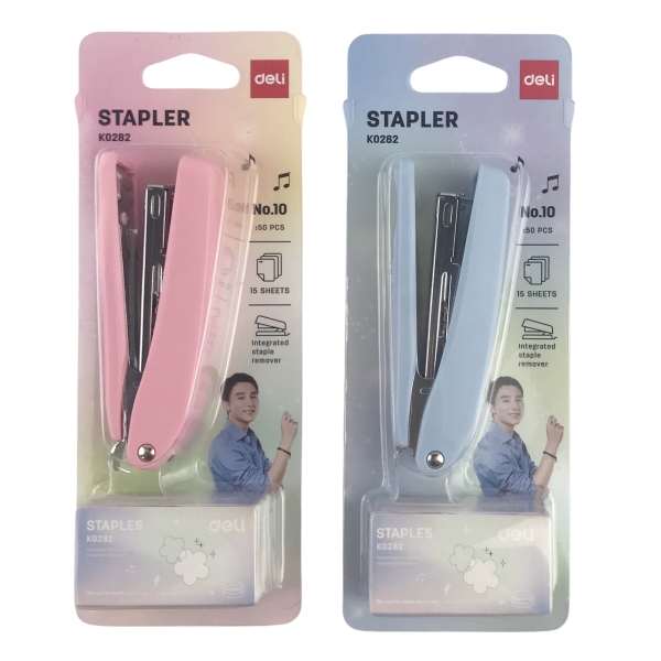 Bấm kim số 10 Deli 0282, bấm ghim, dập ghim, đồ bấm, văn phòng phẩm