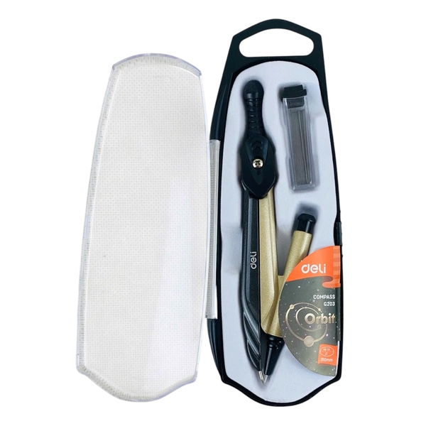 Compa Deli G20302 chì bấm, compa chì kim, compa, văn phòng phẩm