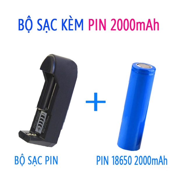 Sạc Pin 18650 Kèm Pin 2000mAh | linhkienfpt