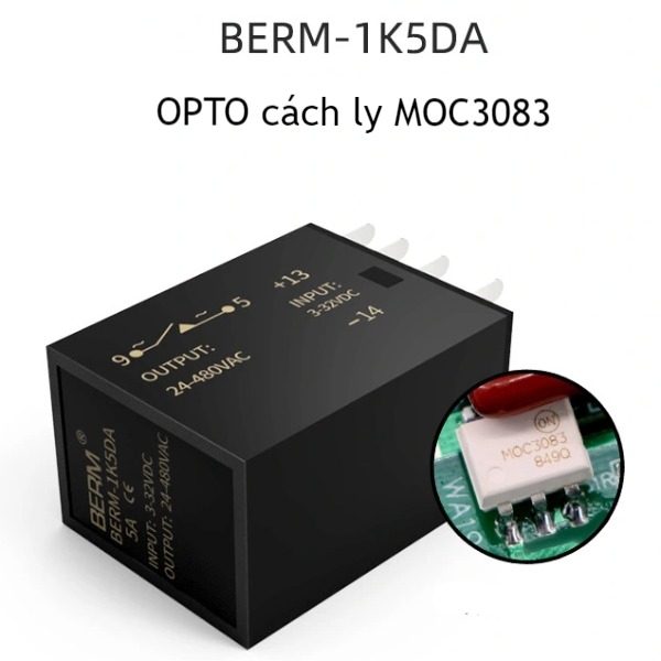 Rơ le bán dẫn DC-AC cách ly BERM 1K1B5DA 1NO 1NC / SSR opto triac thay ...